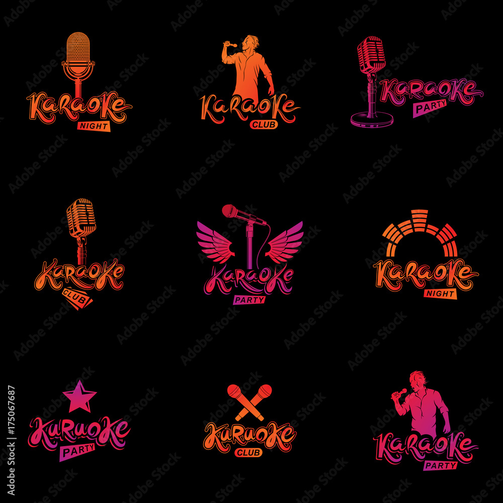 Set of social telecommunication theme logotypes, emblems and posters ...