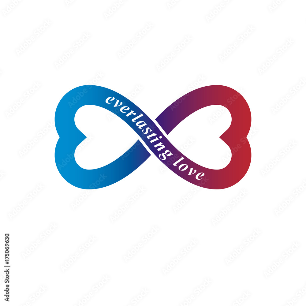 Love Forever conceptual logo, vector symbol created with infinity loop ...