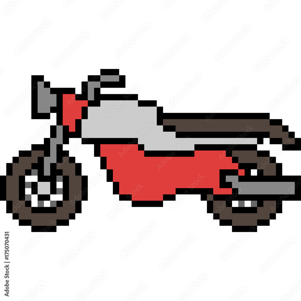 vector pixel art motorcycle Stock Vector | Adobe Stock