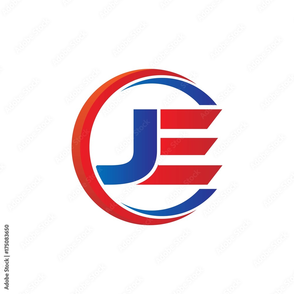 je logo vector modern initial swoosh circle blue and red Stock Vector ...