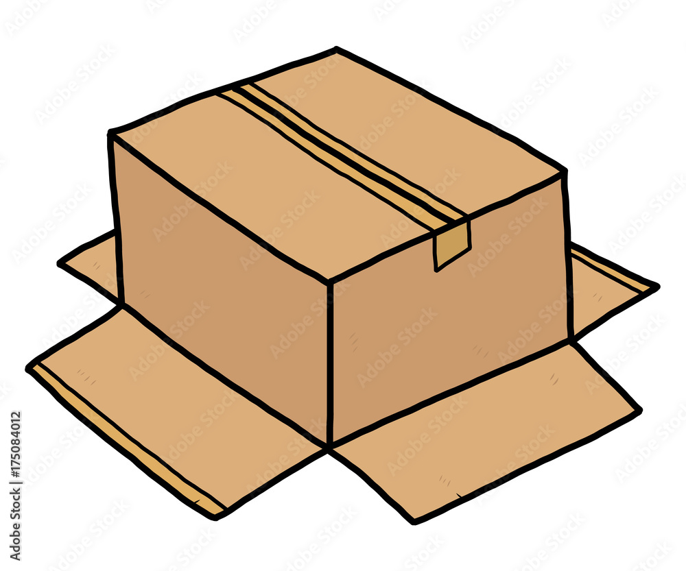 paper box / cartoon vector and illustration, hand drawn style, isolated ...