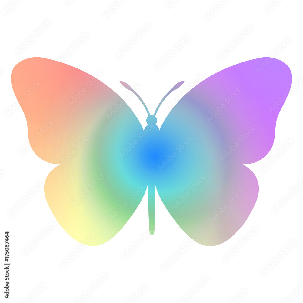 Pastel rainbow butterfly. Pattern of cute rainbow butterfly in pastel ...