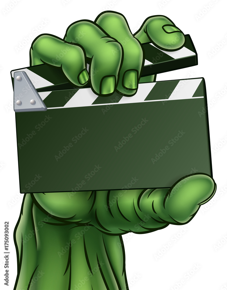 Zombie Monster Horror Film Movie Clapper Board Stock Vector | Adobe Stock