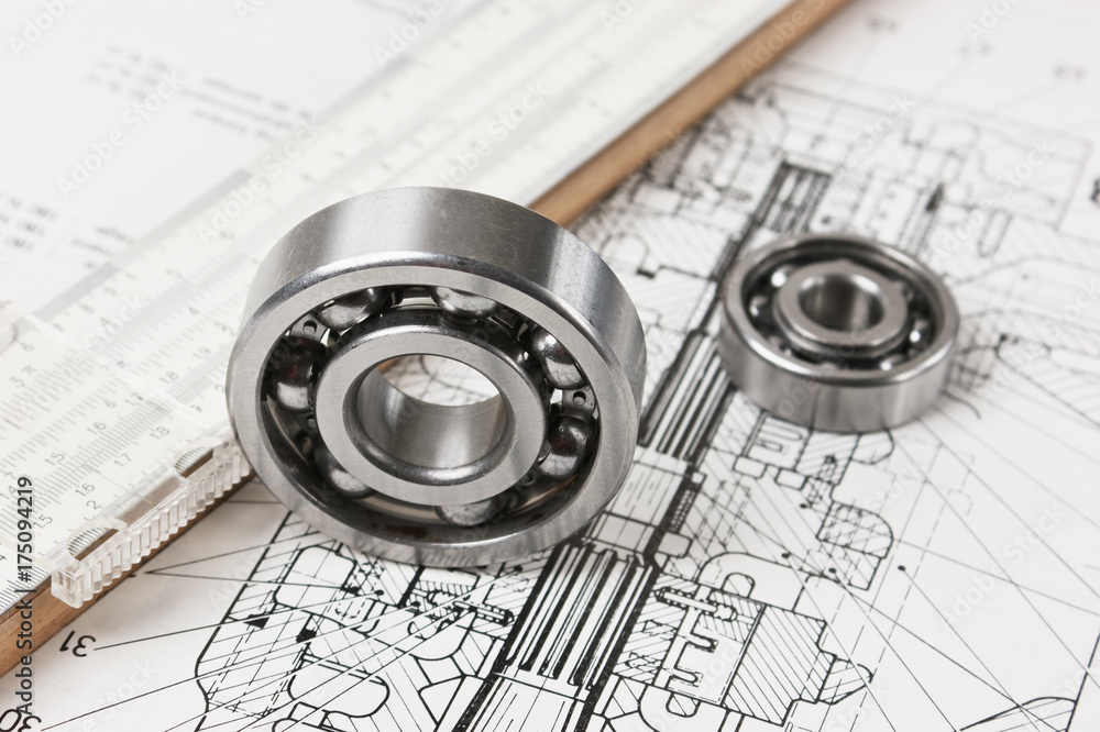technical drawing and bearing Stock Photo | Adobe Stock