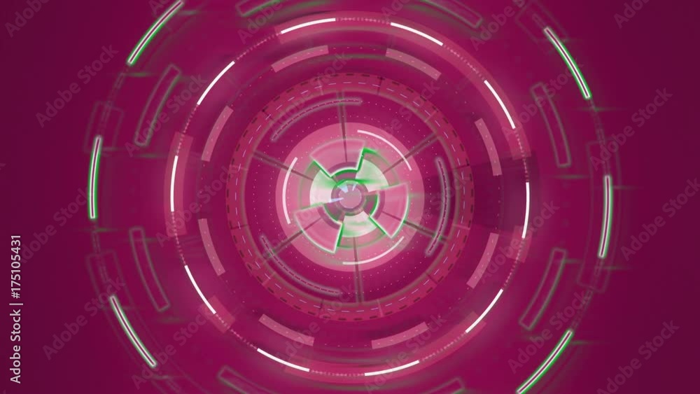 Vidéo Stock Pink abstract round animation, hi-tech background with ...