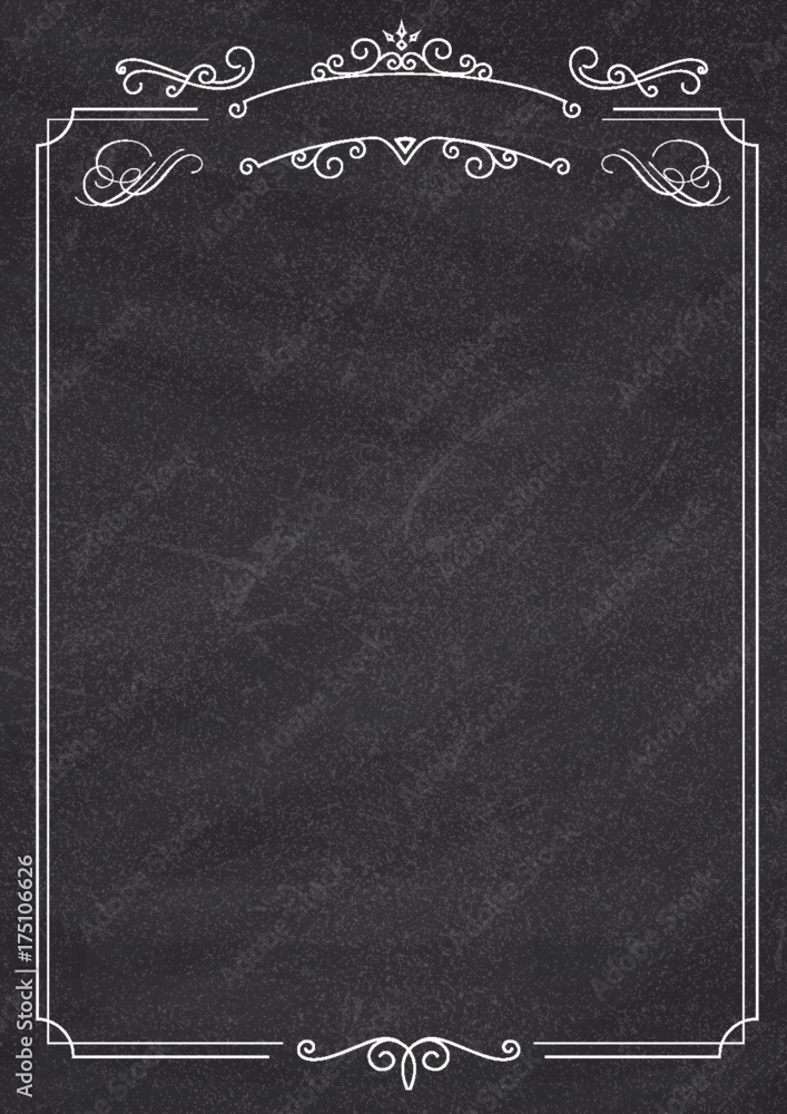 Ornamental retro border and blackboard textured background Stock Vector ...