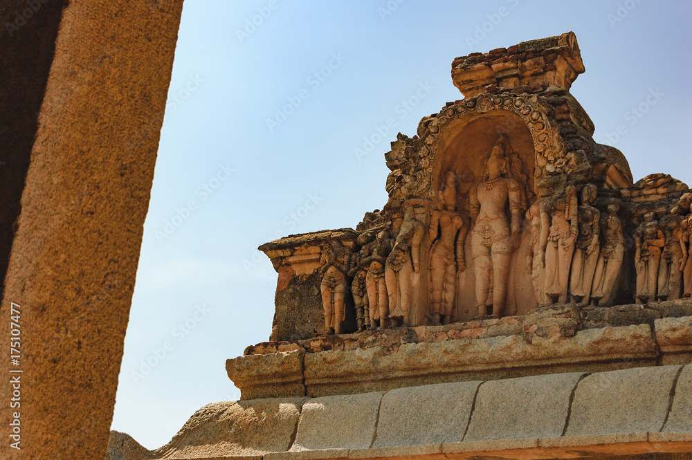 Details of Hazara Rama Temple in Hampi, Karnataka, India. The temple is ...