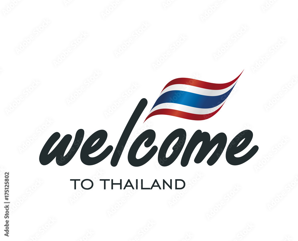 Welcome to Thailand flag sign logo icon Stock Vector | Adobe Stock
