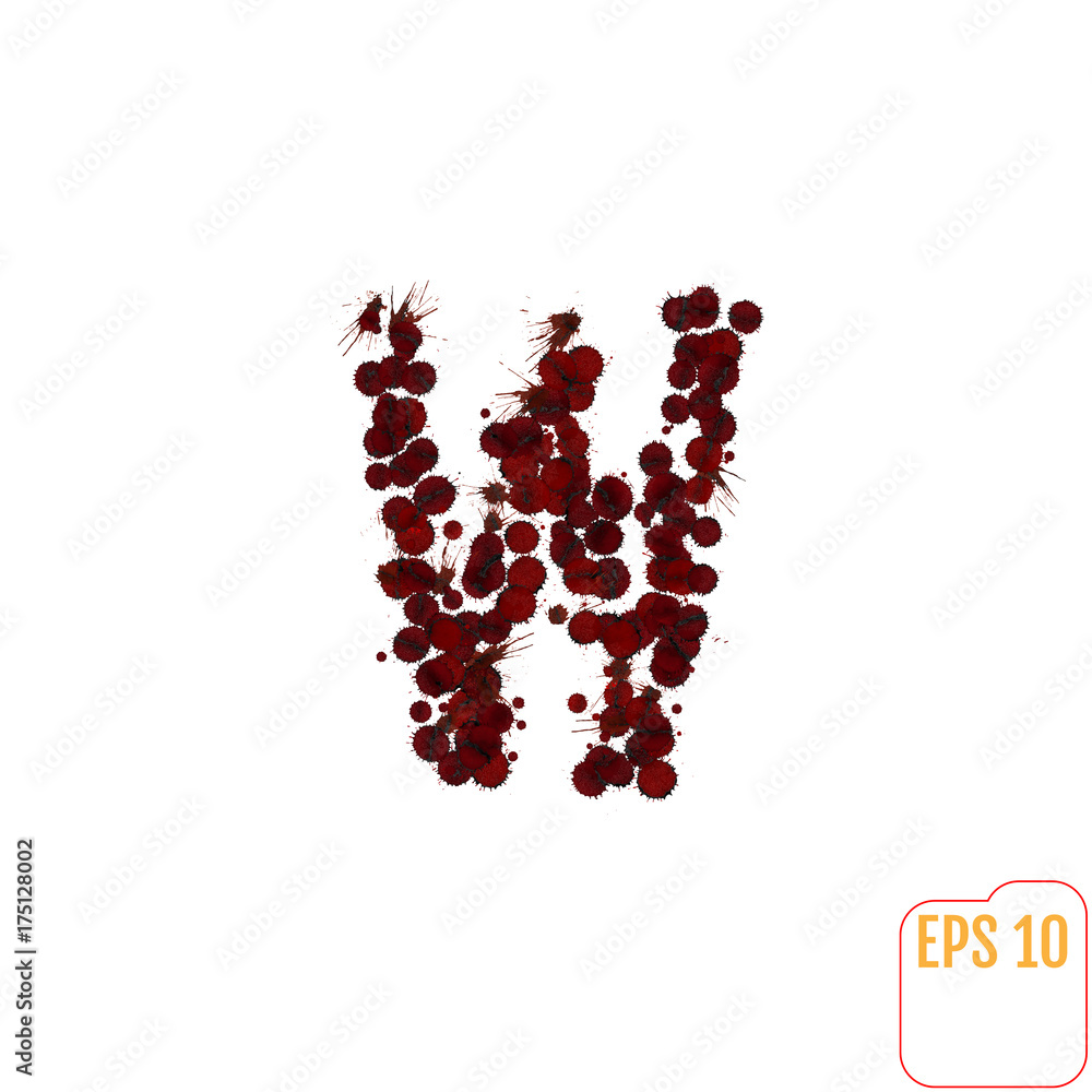 Blood Alphabet, various blood or paint splatters, different blood ...