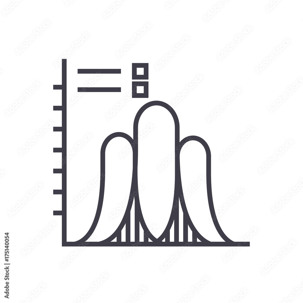 probability vector line icon, sign, illustration on white background ...