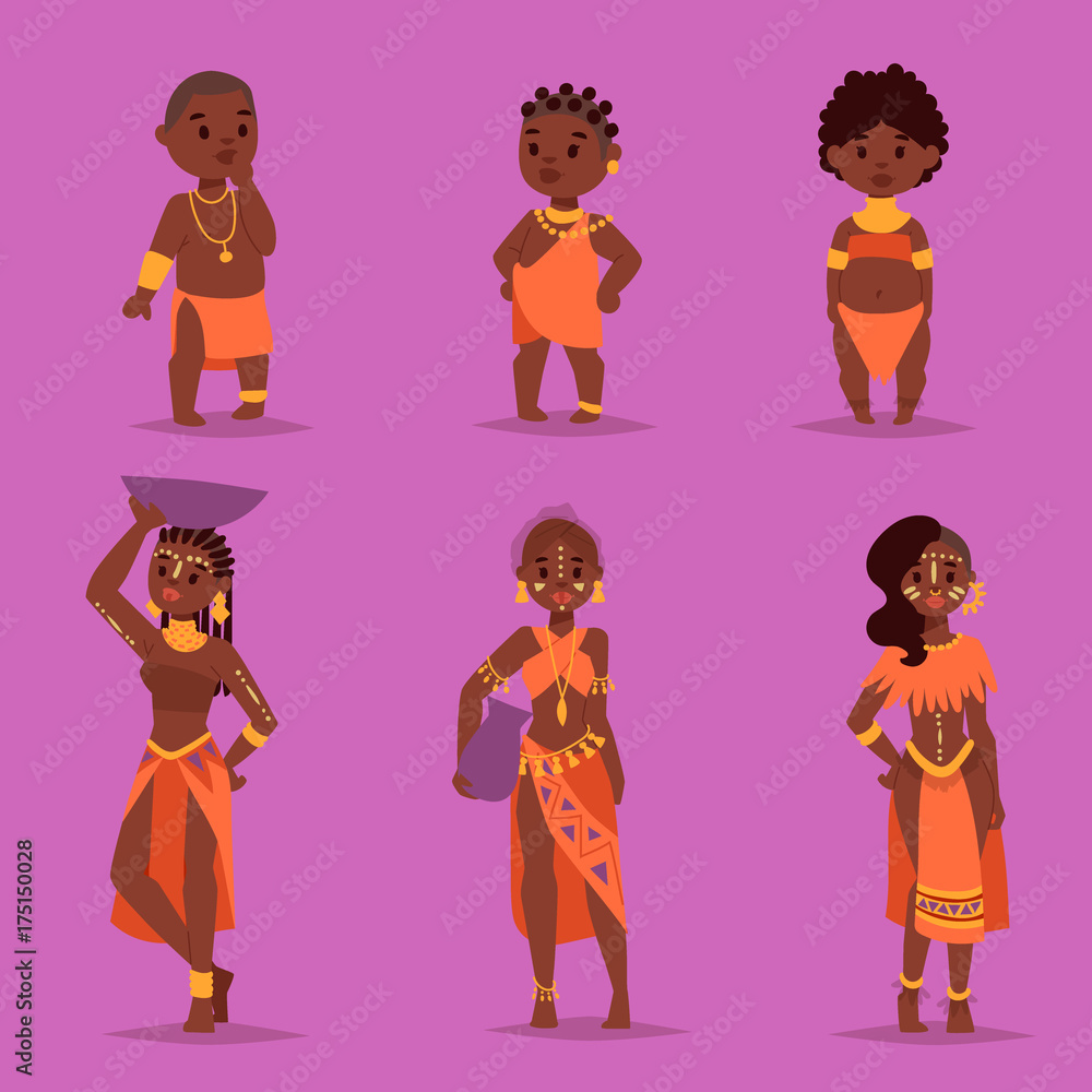 Maasai african people in traditional clothing happy person families ...