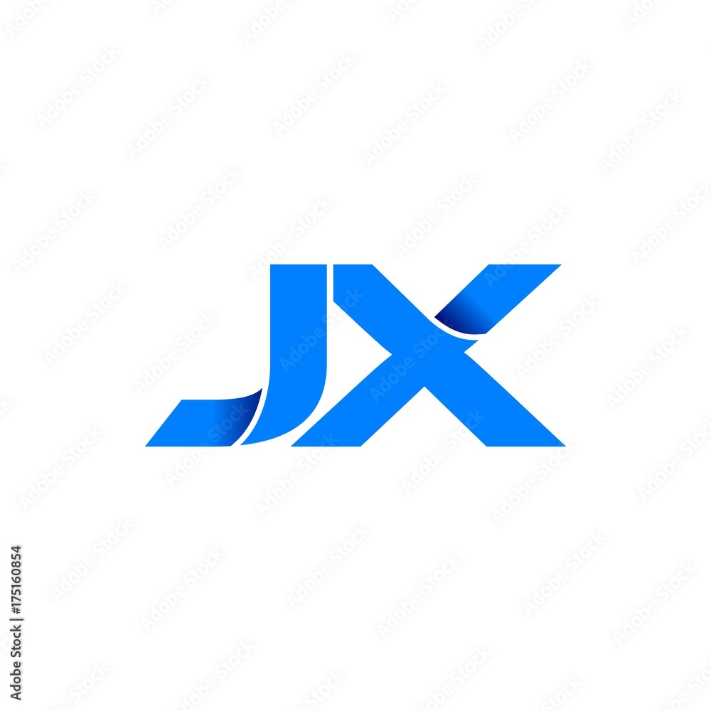 jx logo initial logo vector modern blue fold style Stock Vector | Adobe ...