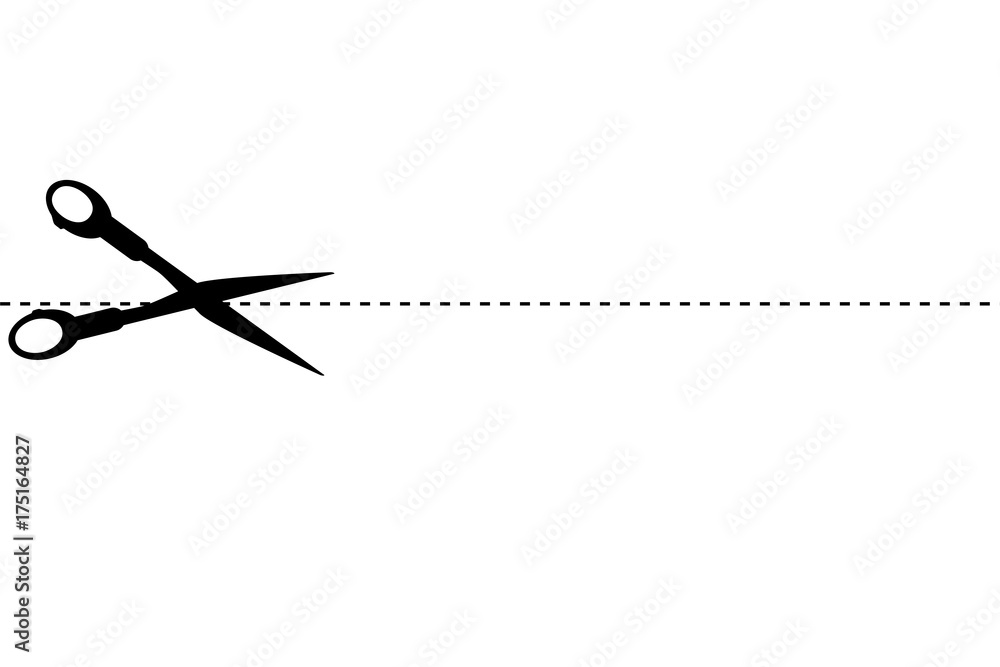 Sign Cut Here, Isolated on White Stock Illustration | Adobe Stock