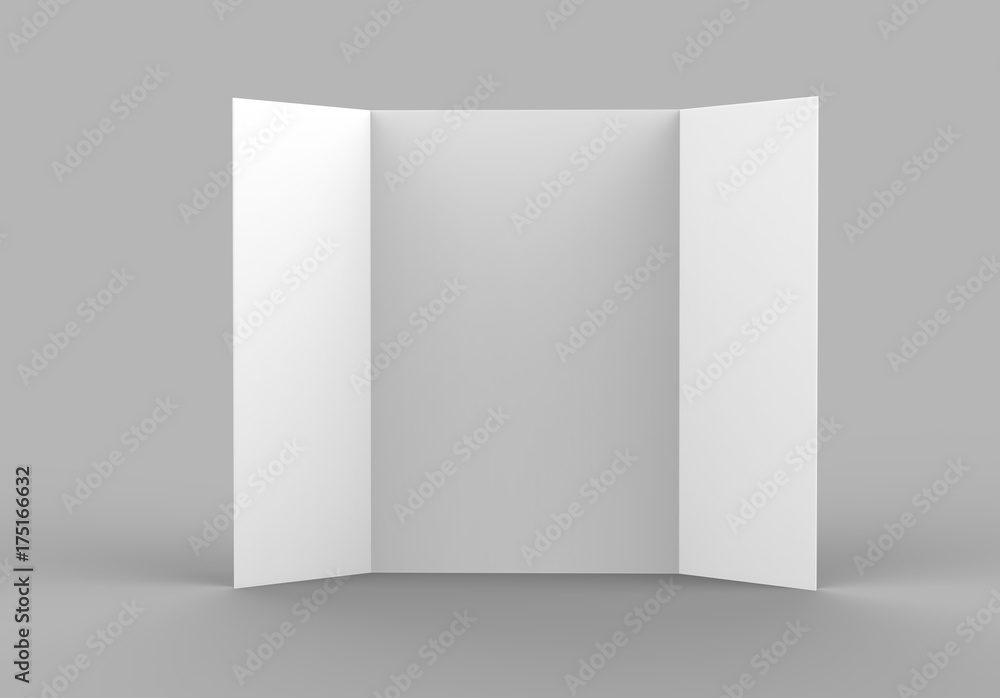 Single open gate fold brochure, 3 panel and six pages leaflet. blank ...