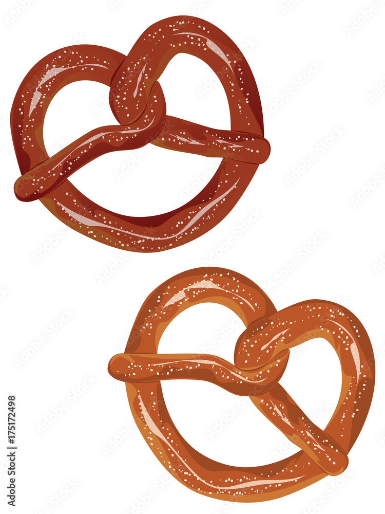 Tasty Cartoon Pretzel Stock Vector | Adobe Stock
