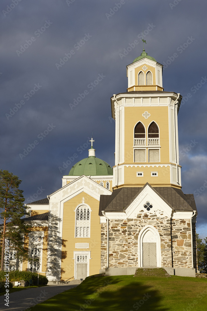 Biggest wooden church in the world. Kerimaki temple. Finland Stock ...