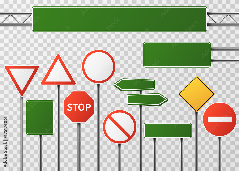 Blank street traffic and road signs vector set isolated Stock Vector ...