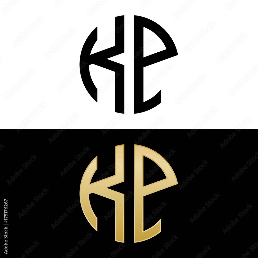 kp initial logo circle shape vector black and gold Stock Vector | Adobe ...