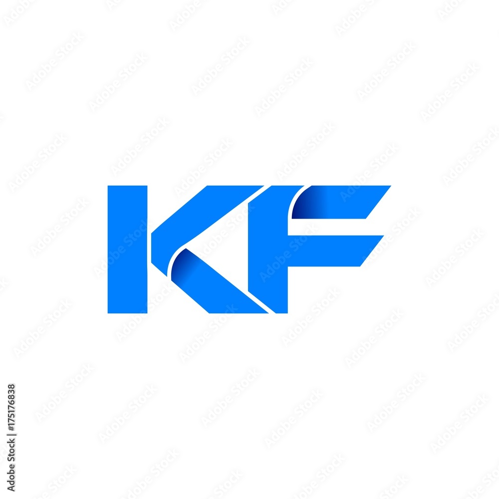 kf logo initial logo vector modern blue fold style Stock Vector | Adobe ...
