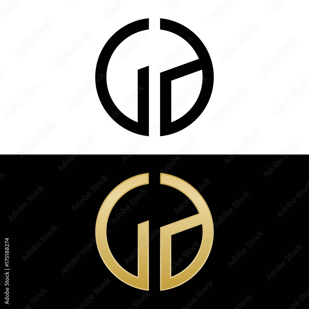 ld initial logo circle shape vector black and gold Stock Vector | Adobe ...
