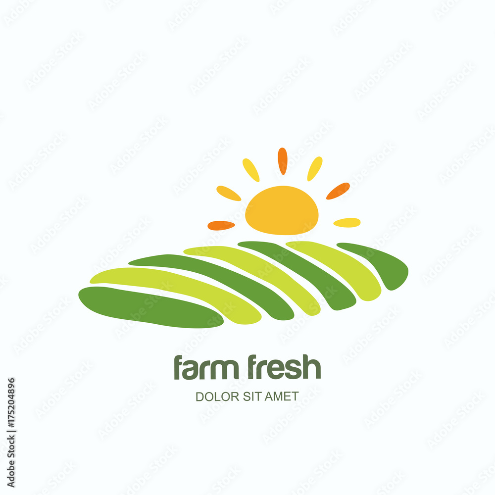 Farm and farming vector logo, label, emblem design template. Isolated ...