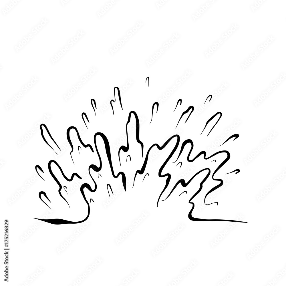 Hand drawn water splash vector illustration. Stock Vector | Adobe Stock