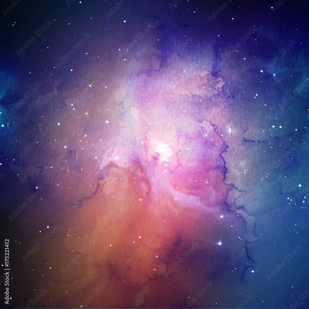 Watercolor Space Background, Galaxy Watercolor Texture Stock ...