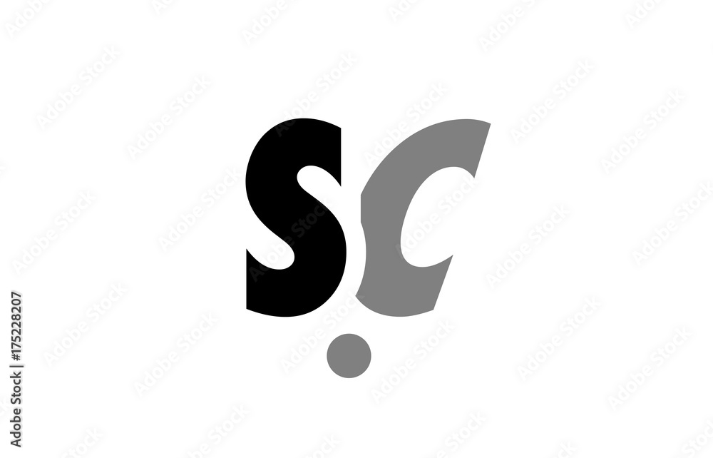 sc s c black white grey alphabet letter logo icon combination Stock ...