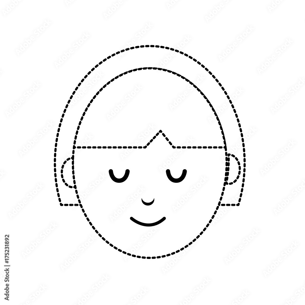 dotted shape avatar woman head with hairstyle design Stock Vector ...