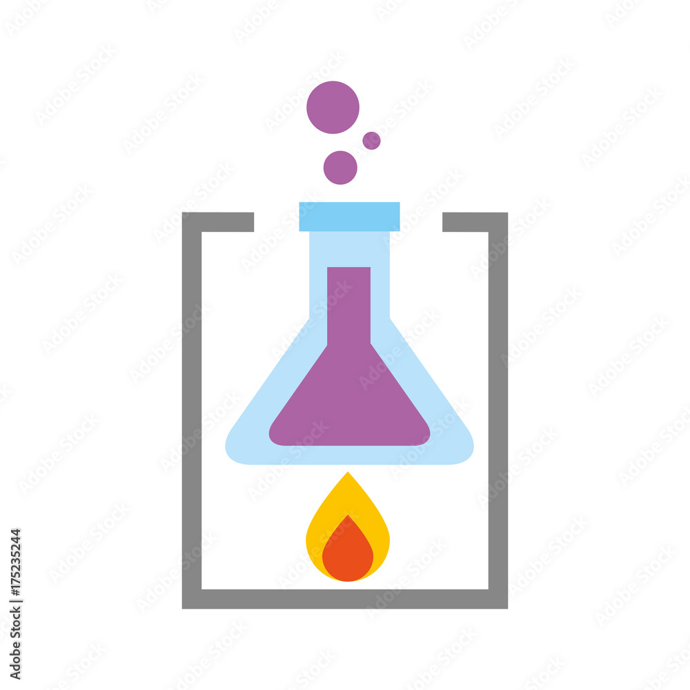 school laboratory test tube flame burning experiment vector ...