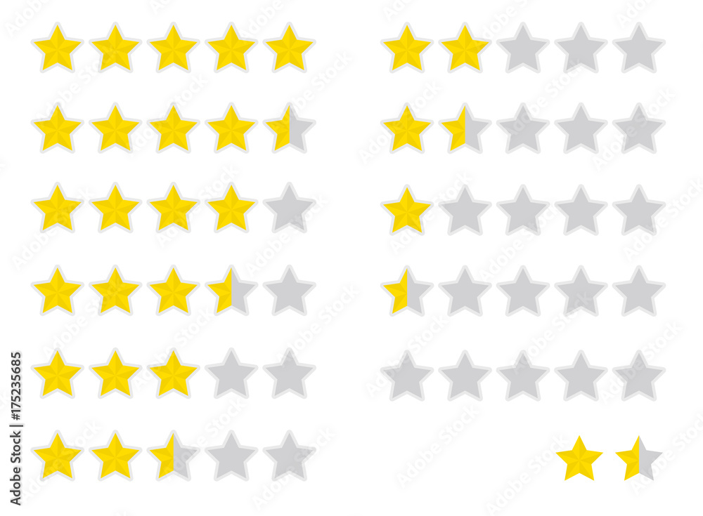 five-star rating icon set Stock Vector | Adobe Stock