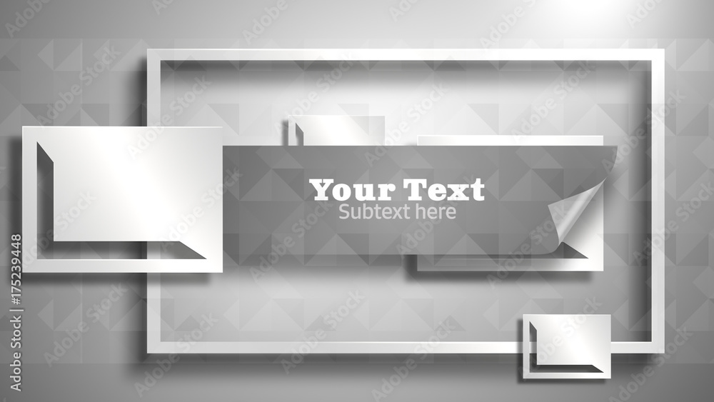 Grayscale Frame Title with Page Peel Stock Template | Adobe Stock