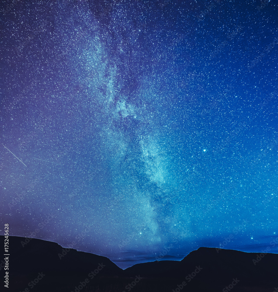 The polar milky way galaxy in Norway Svalbard in Longyearbyen the ...