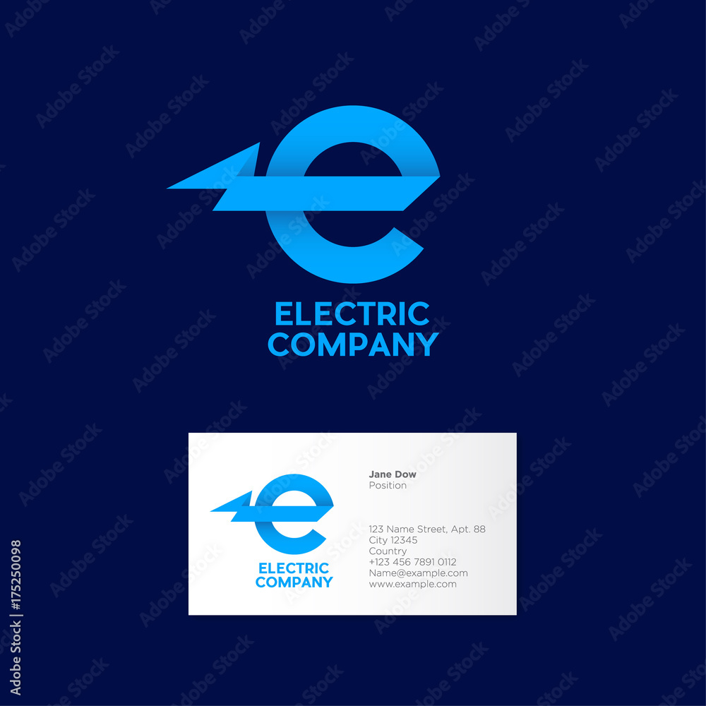 Electric company logo. Power emblem. Industrial logo. Business card ...