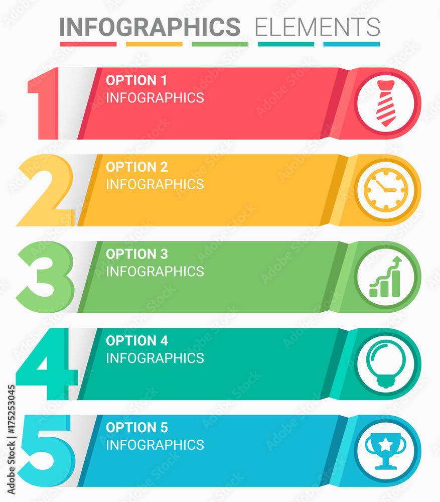 INFOGRAPHICS element abstract modern design the numbers top five ...