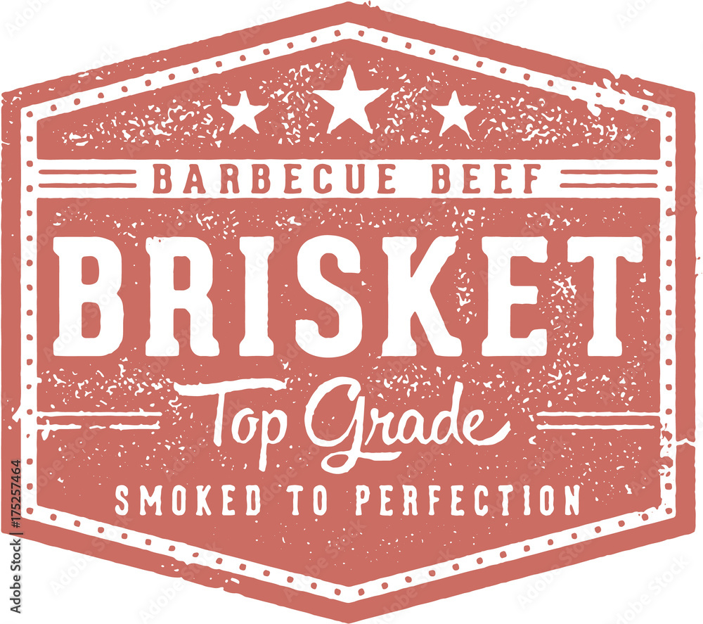 Vintage Barbecue Beef Brisket Sigh Stock Vector | Adobe Stock