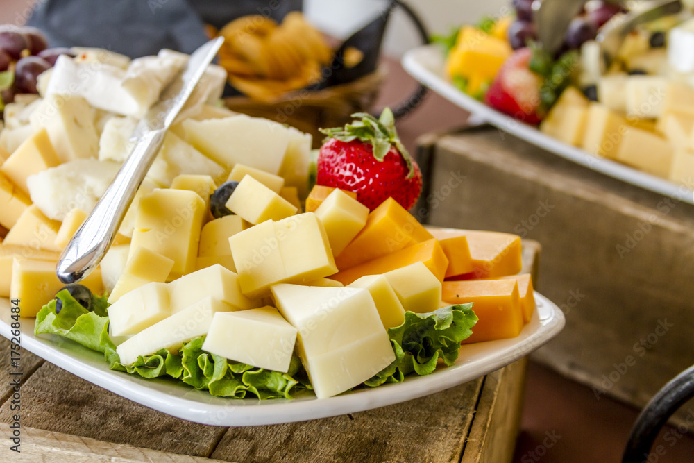Fruit and Cheese Tray on Display Stock Photo | Adobe Stock
