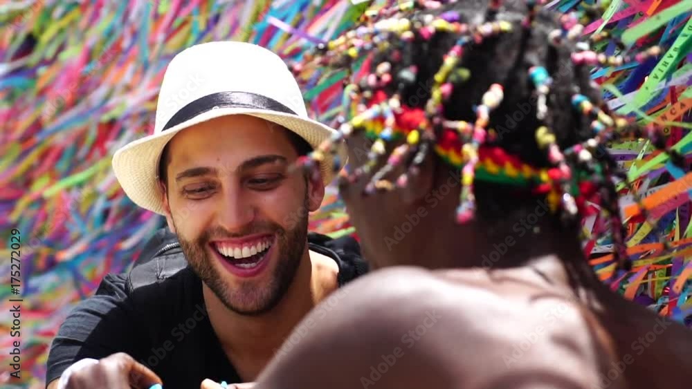 Vidéo Stock Brazilian Man Welcoming the Tourist giving some "Brazilian ...