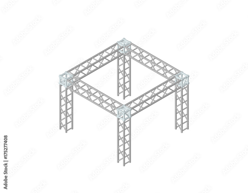 Truss construction. Isolated on white background. 3D Vector ...