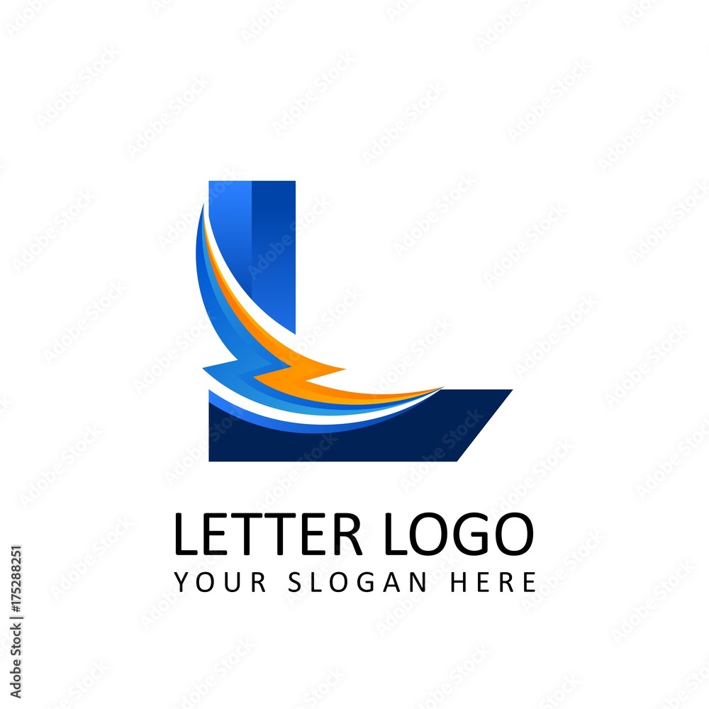 Letter l ELECTRICAL Alphabet Logo Stock Vector | Adobe Stock