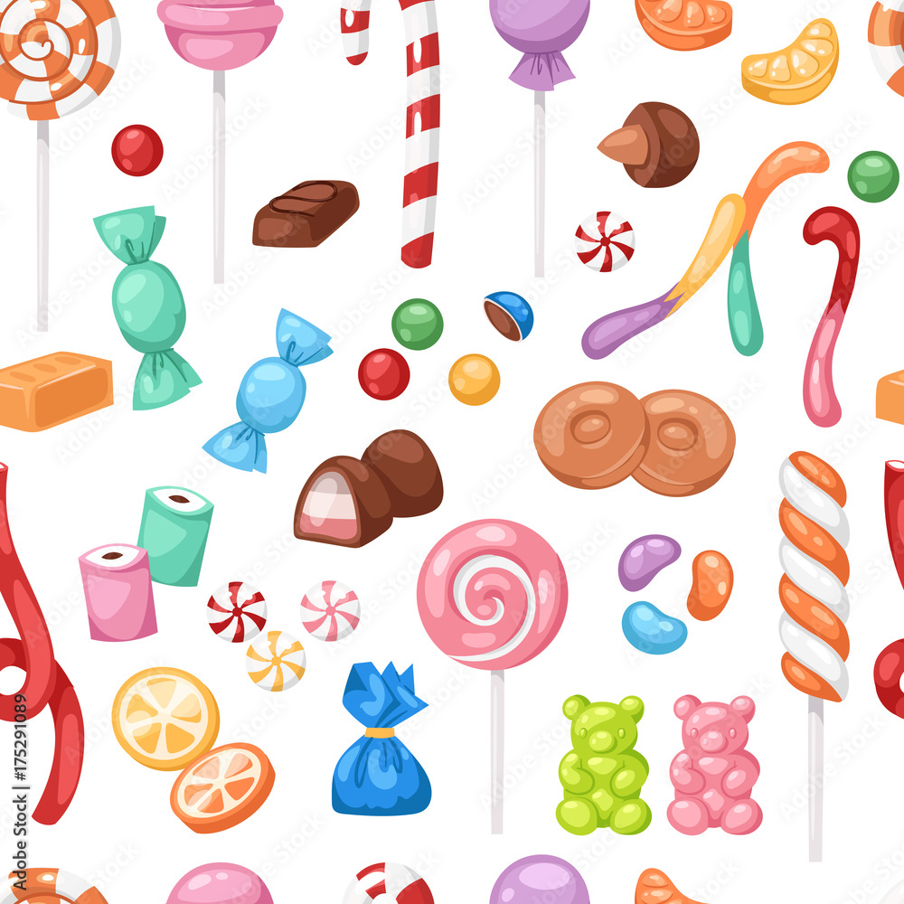 Cartoon sweet bonbon sweetmeats candy kids food sweets mega collection ...