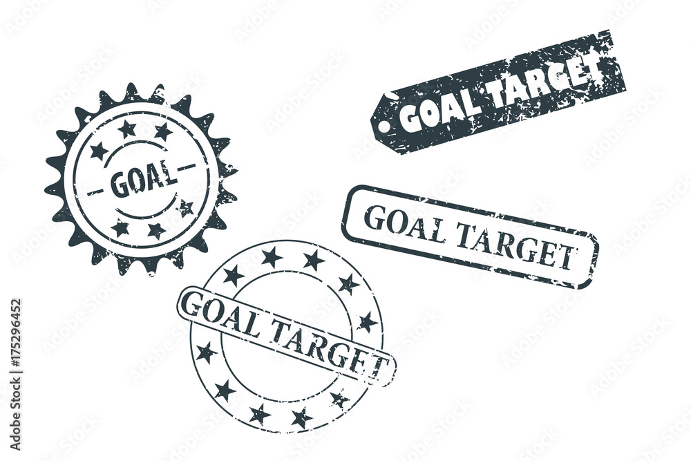 Initial Letter Goal Target Design for seal stamp or label with grunge ...