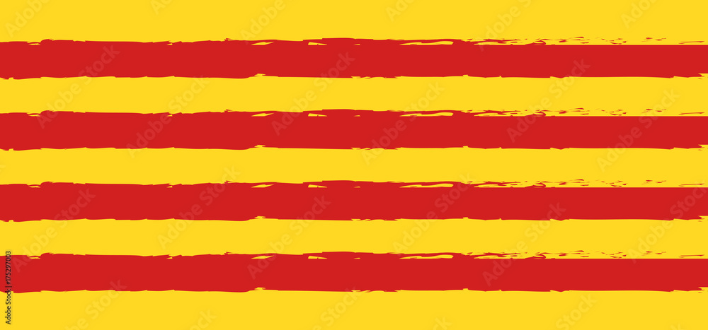 Catalonia red and yellow color stripes banner, colorful brush strokes ...