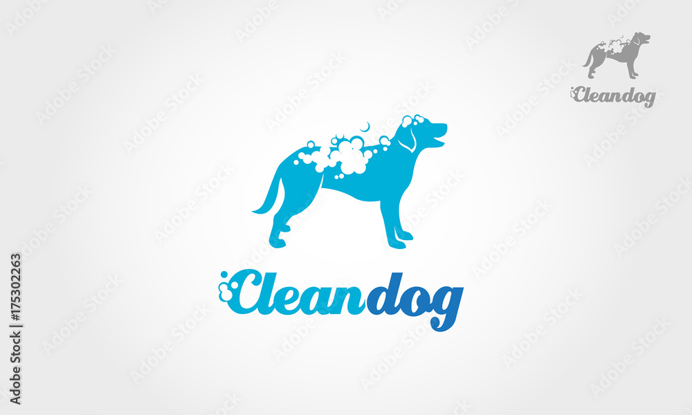 Clean Dog Vector Logo. It's a silhouette of the dog logo, with foam on ...
