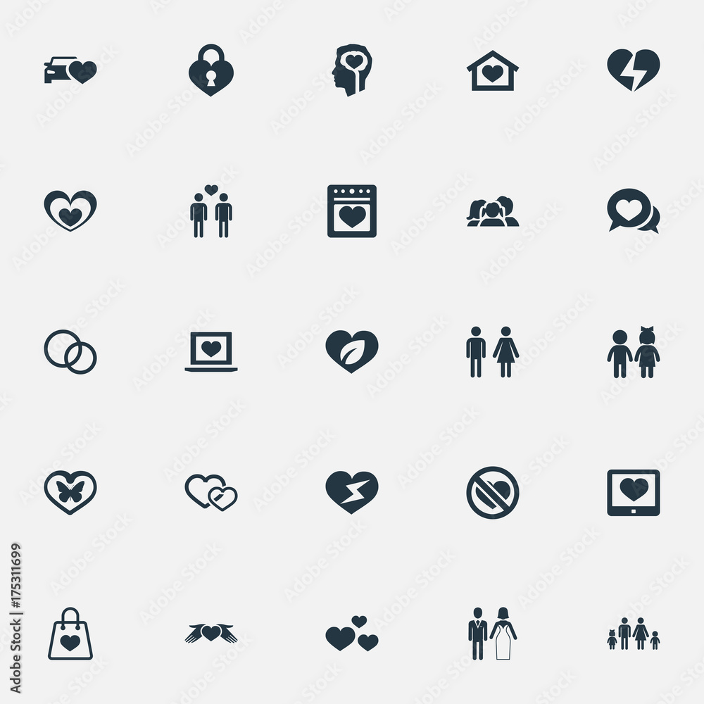 Vector Illustration Set Of Simple Feelings Icons. Elements Household ...