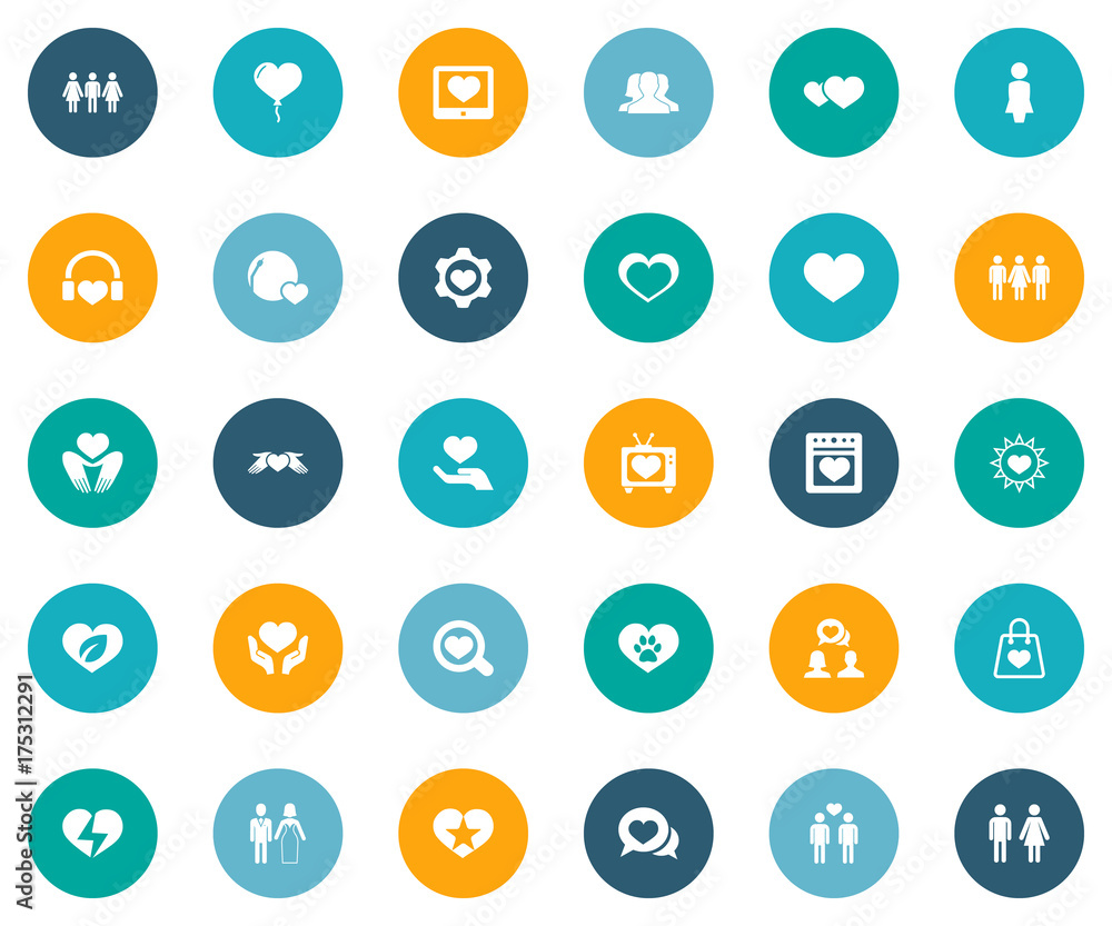 Vector Illustration Set Of Simple Love Icons. Elements Setting ...