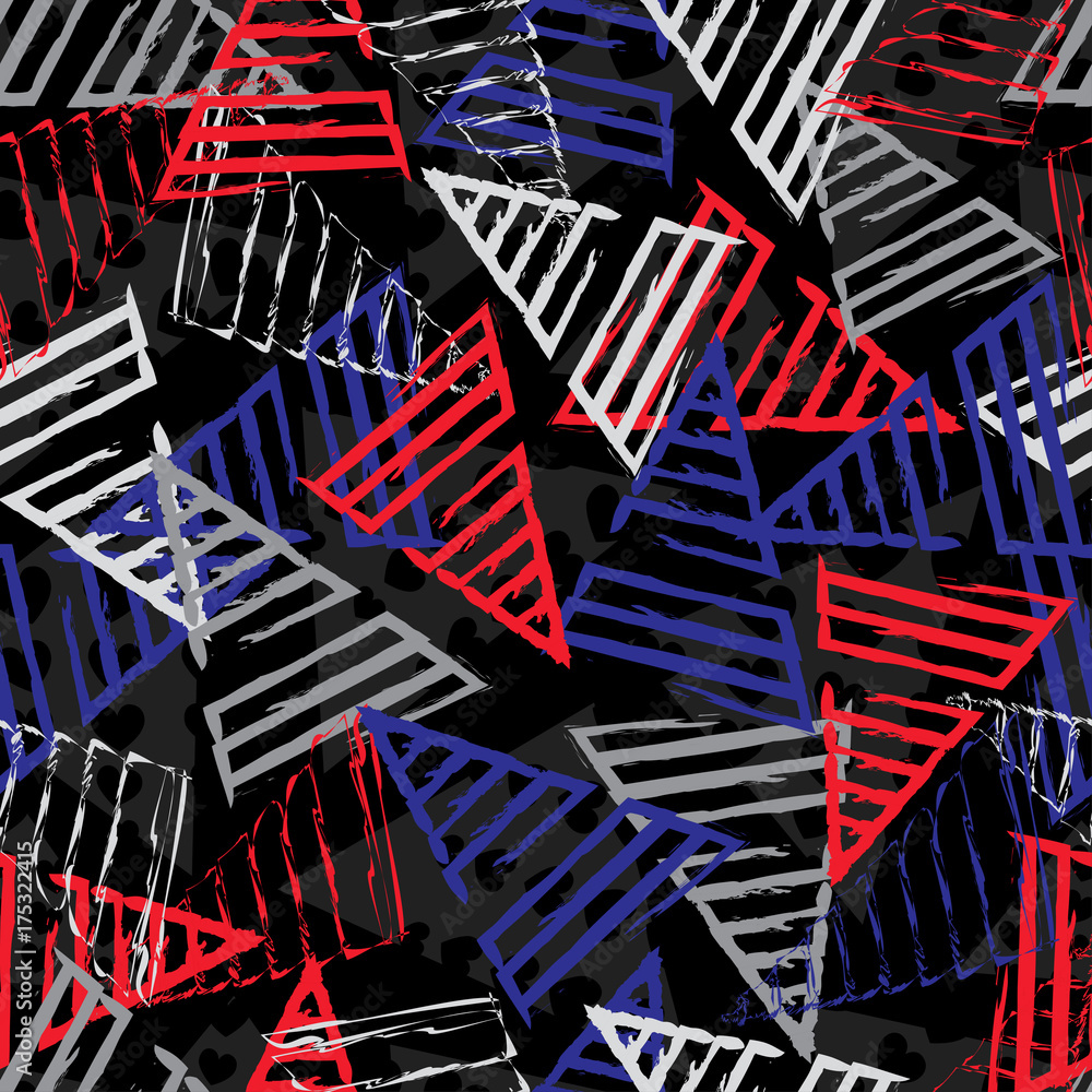 Abstract sport seamless pattern for girls, boys, clothes. Creative ...