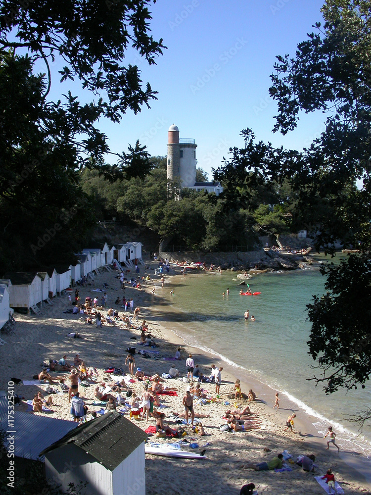 Phare et plage de l'Anse rouge et bois de la chaise, sur l'île de ...