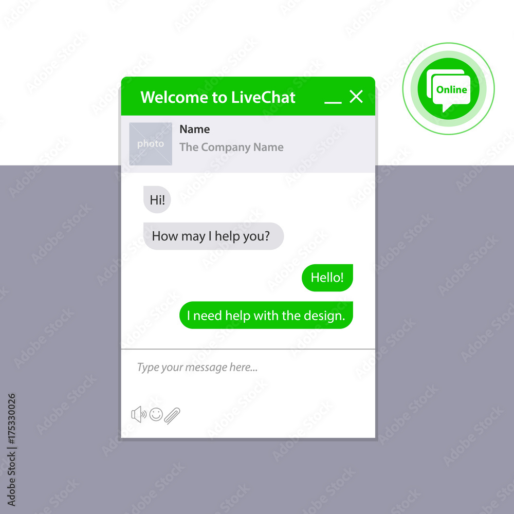 The universal live chat window Stock Vector | Adobe Stock The universal live chat window Stock Vector | Adobe Stock