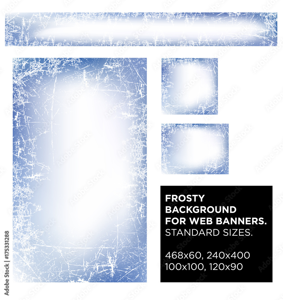 Vector set frosty background for web banners. standard sizes. New Year ...